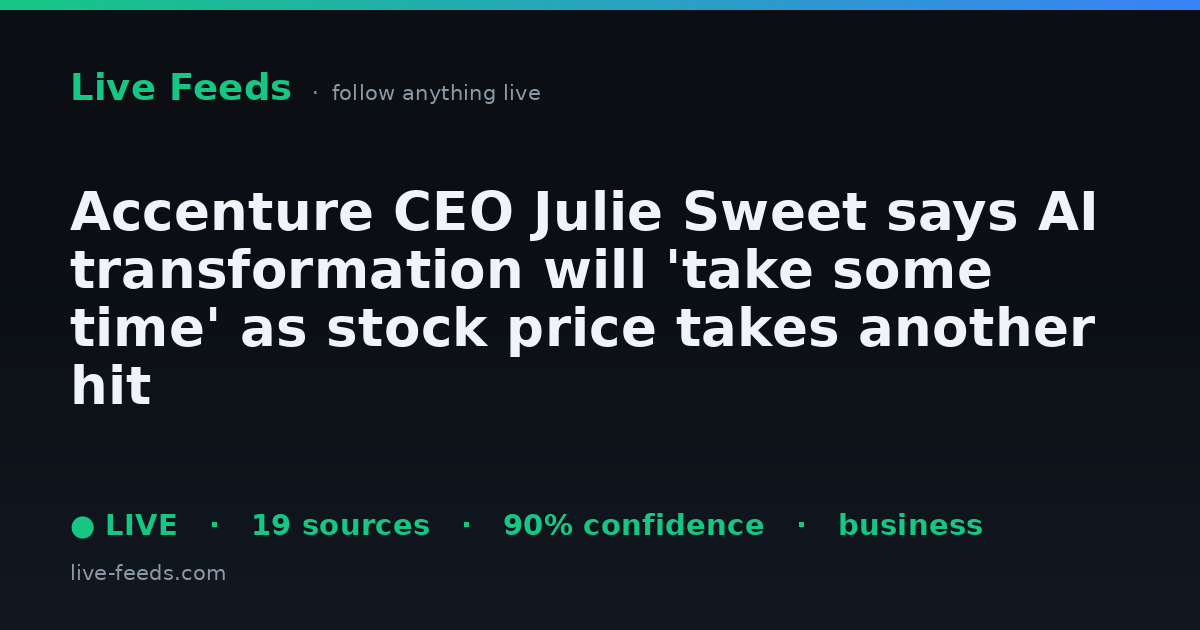 Accenture CEO Julie Sweet says AI transformation will 'take some time ...