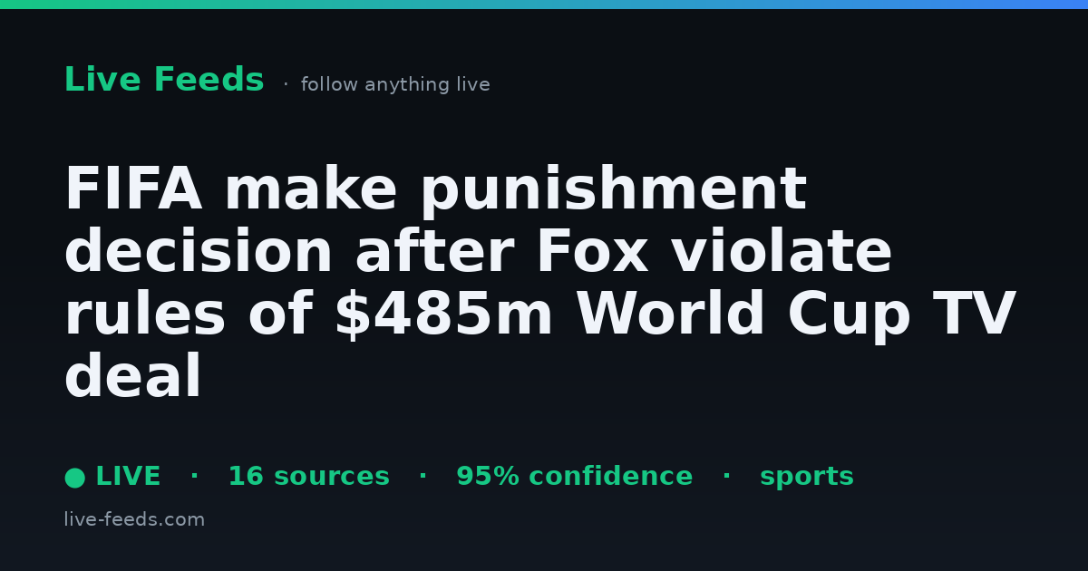 FIFA make punishment decision after Fox violate rules of $485m World ...