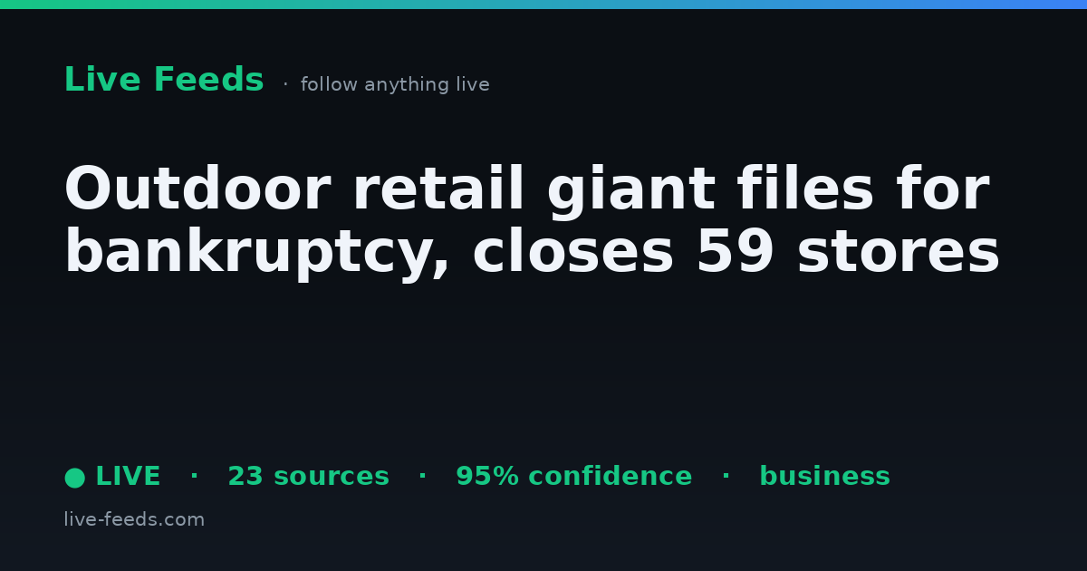 Outdoor retail giant files for bankruptcy, closes 59 stores — Live Feed