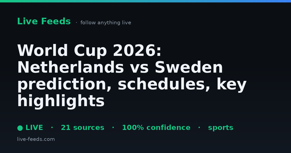 World Cup 2026: Netherlands vs Sweden prediction, schedules, key ...