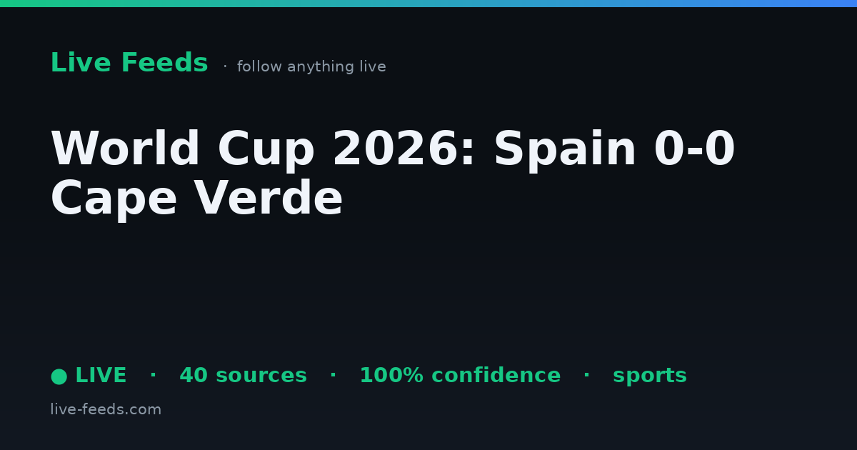 World Cup 2026: Spain 0-0 Cape Verde — Live Feed